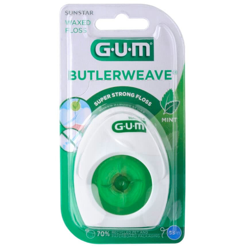 Buy GUM ButlerWeave Waxed Floss Mint 55m – Shred-Resistant & Fresh Breath